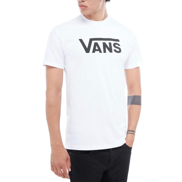 Vans | Shirts | Sale Vans Classic Cotton Mens Tshirt White Grey Logo ...